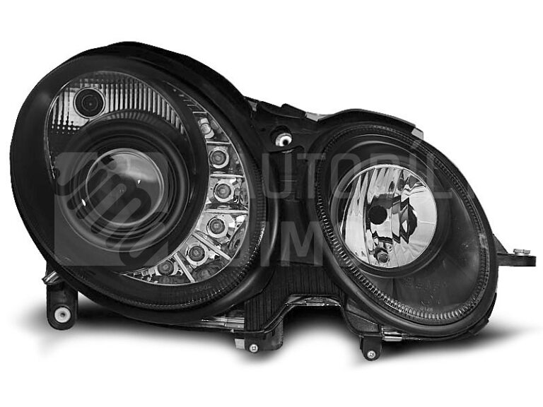 Přední světla, lampy Mercedes Benz E W211 06-09 Day light černé ...