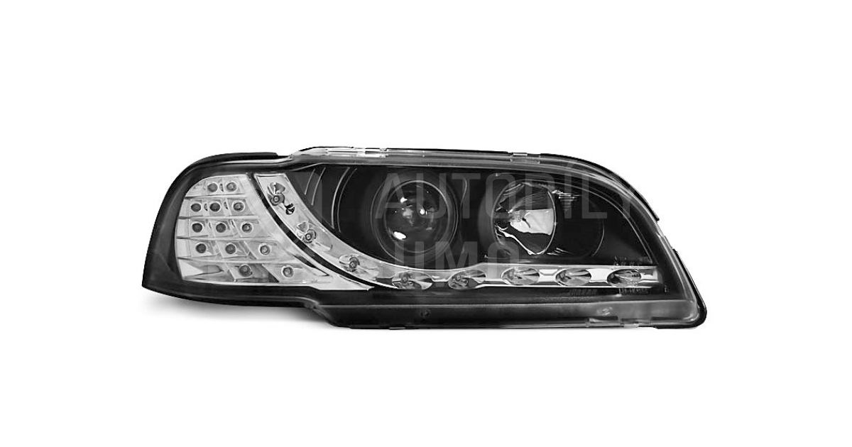 Přední světla, lampy Volvo S40, V40 96-00 Day light, černá, LED blinkr ...