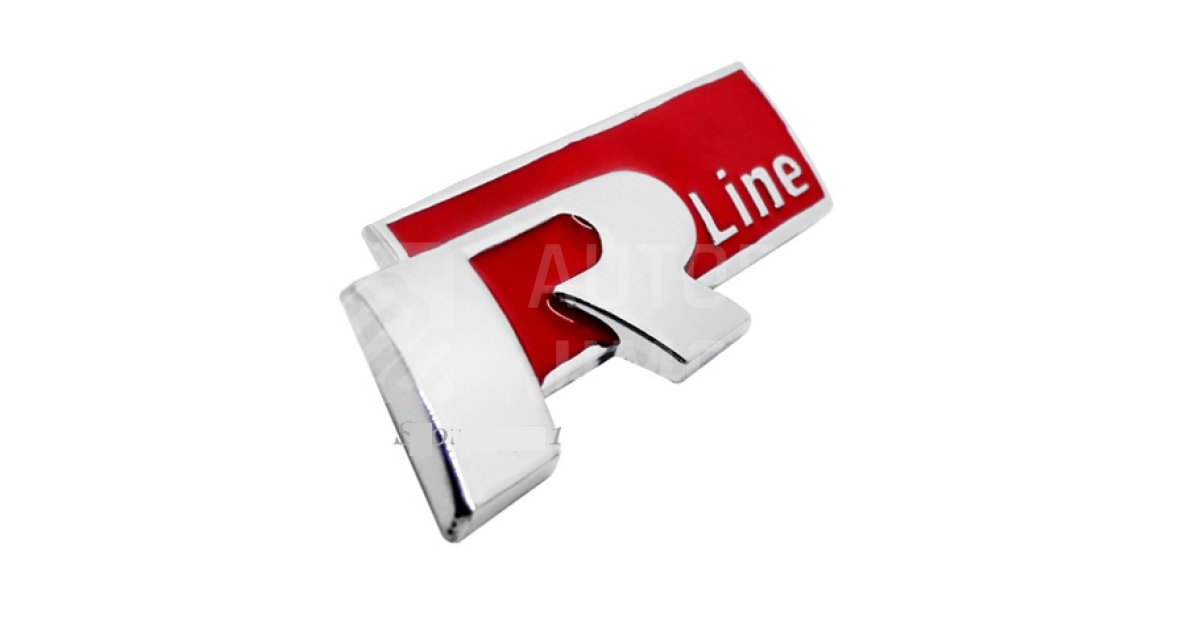 Znak, logo, emblém, nápis VW R-Line 3D - červený | Autodíly JIMO